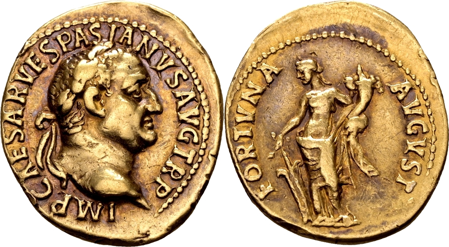 Roman Imperial aureus 70-71 AD. Vespasian Choice Very Fine | MA-Shops