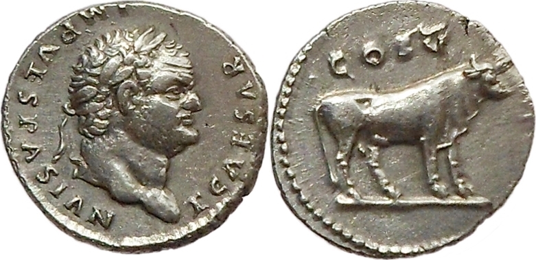 Vespasian Denarius With Bull - lasopameme