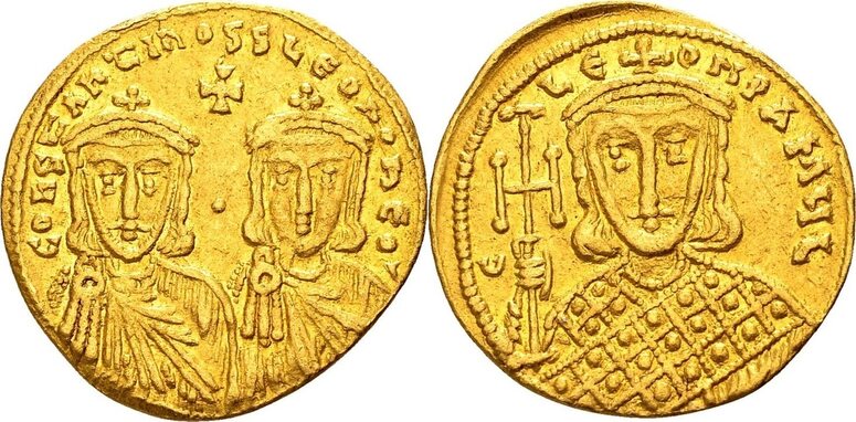 Byzantine Empire solidus ca. 751-757 AD Constantine V Copronymus ...