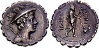 Roman Republican denarius 76 BC. L. Lucretius Trio Good very fine | MA ...