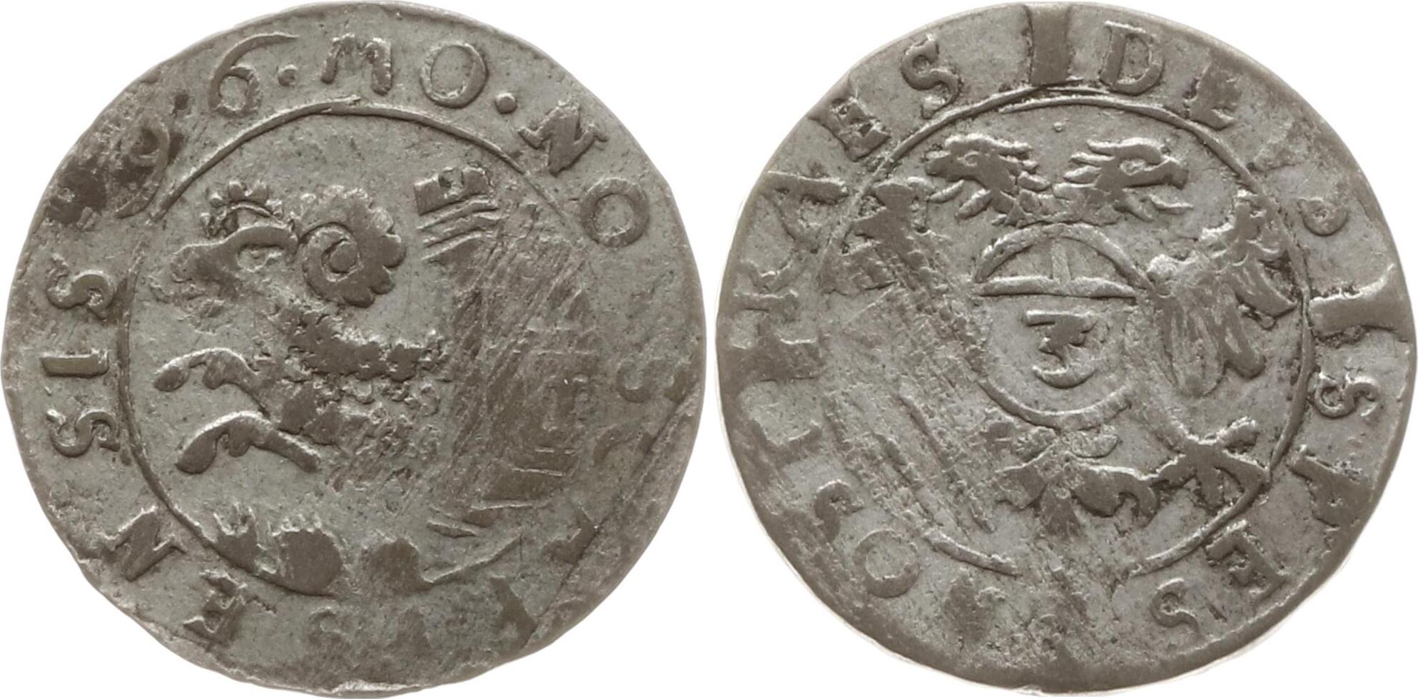 Schweiz - Schaffhausen Groschen (3 Kreuzer) 1596 VF-, kl ...