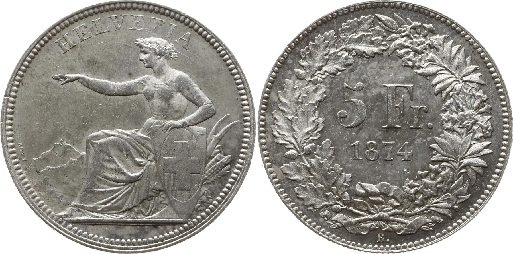 Schweiz 5 Franken 1874 B AU | MA-Shops