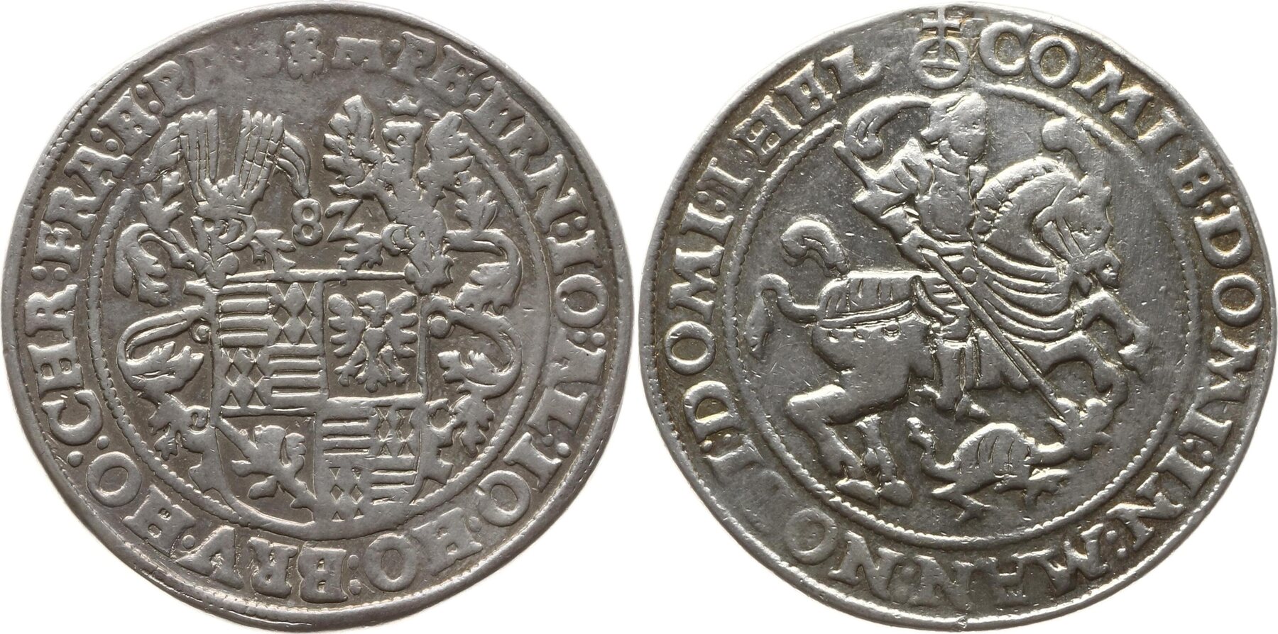 Mansfeld, vorderortische Linie zu Friedeburg Taler 1582 BM Peter Ernst ...