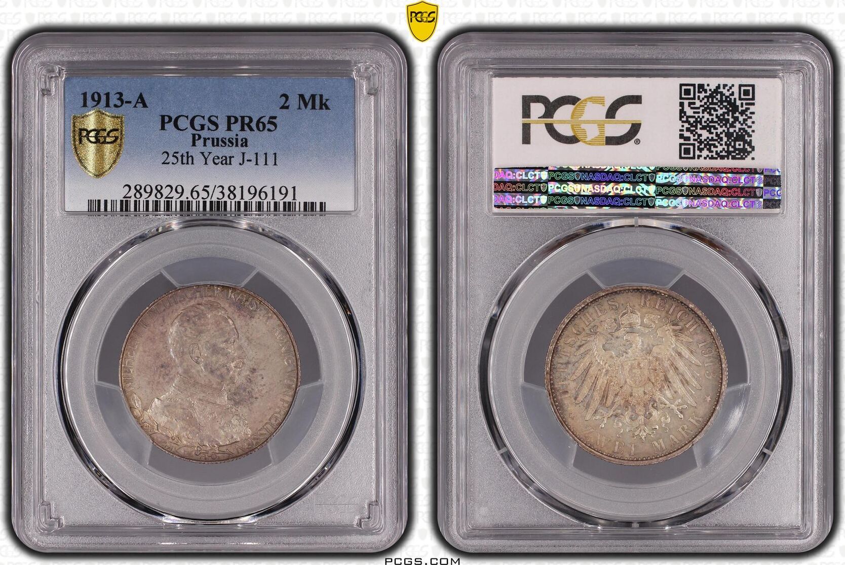 Prussia 1913-A 2 Mark Preussen Wilhelm II 25 jähriges ...