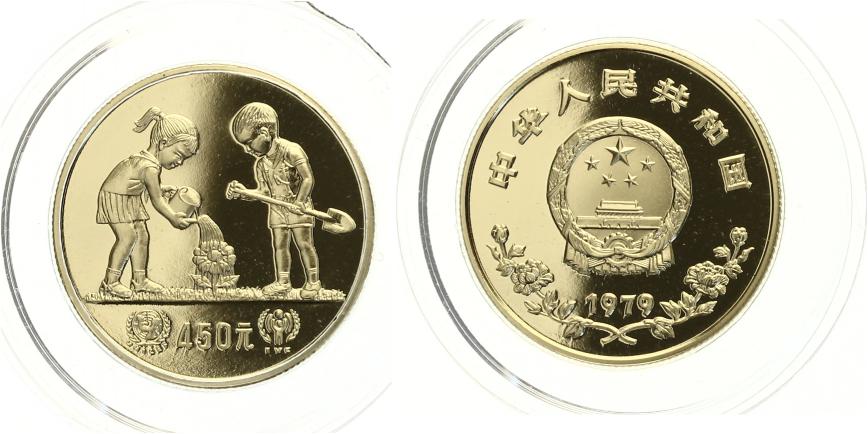 China 450 Yuan Jahr des Kindes 1979 17,17 g. 900er Gold. Proof | MA-Shops