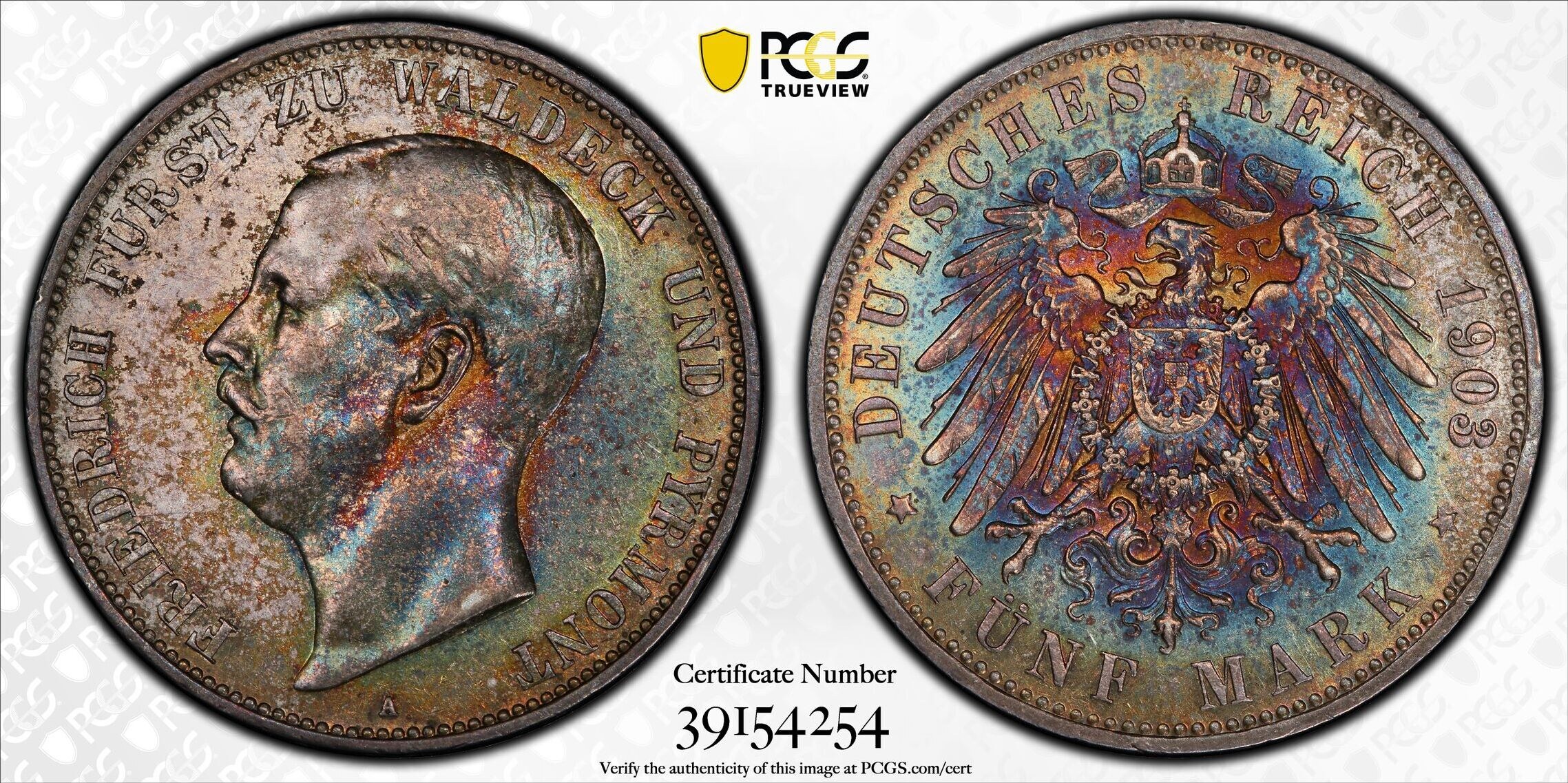 Waldeck-Pyrmont 1903-A 5 Mark Waldeck und Pyrmont 1903 Friedrich Jaeger ...