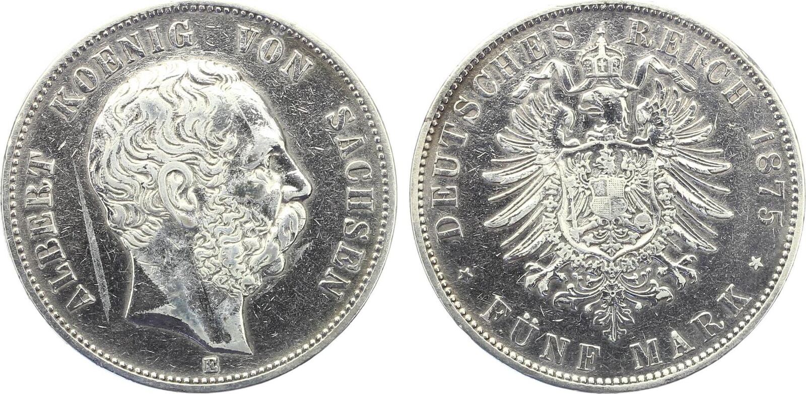 1875 5 Mark Sachsen VF+ | MA-Shops