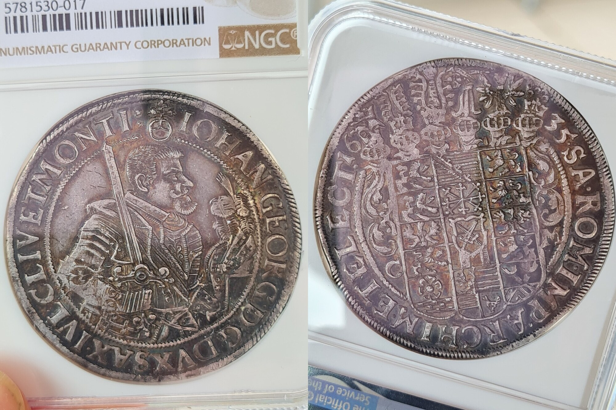 Sachsen Albertiner Taler 1635 CM Johann Georg I NGC MS62 vz-st tolle ...
