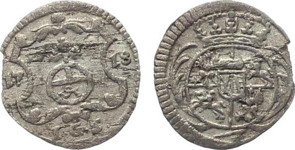 1718 IGS Sachsen 1 Pfennig VF | MA-Shops