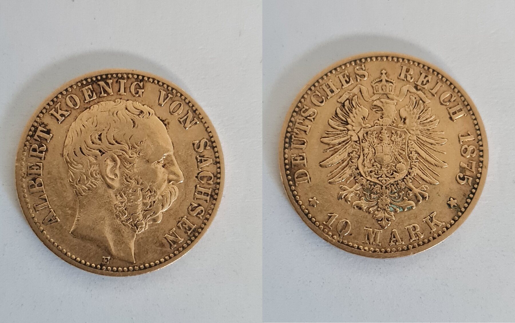 1875 10 Mark Sachsen Albert Jaeger 261 VF+ | MA-Shops