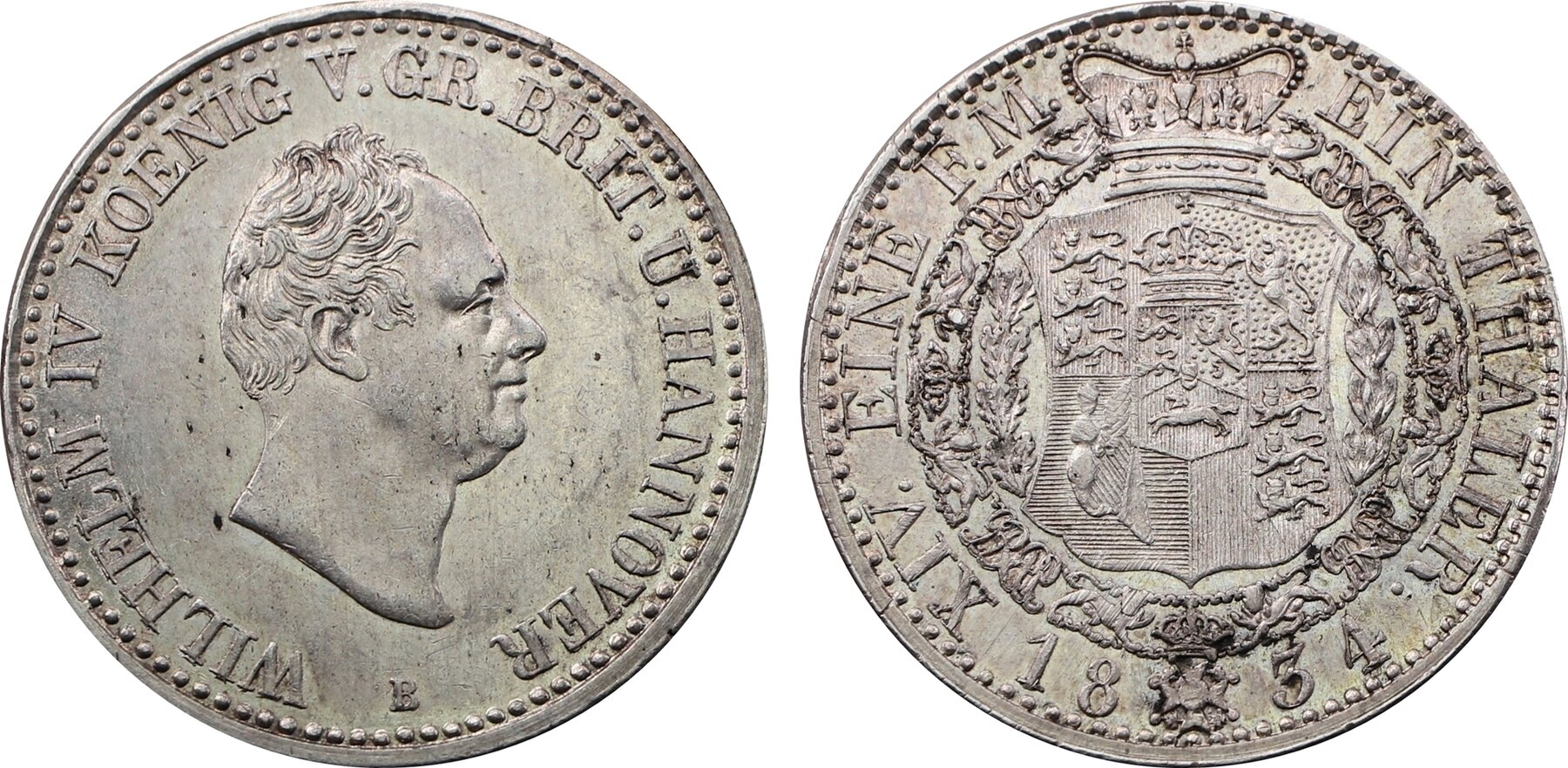 Hannover Taler 1834 Wilhelm IV AU | MA-Shops