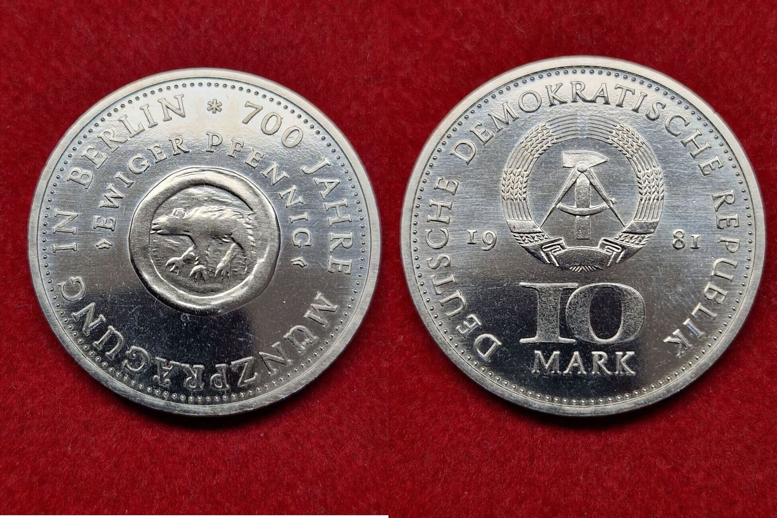 1981 10 Mark Münzprägung Berlin BU (MS65-70) | MA-Shops