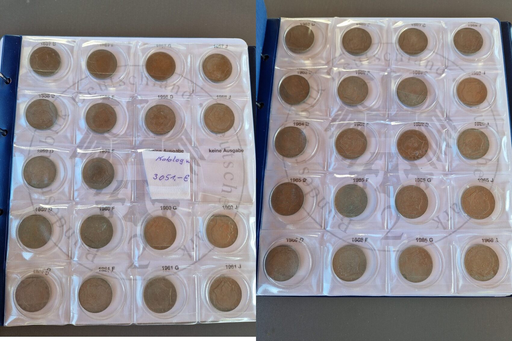 2 DM Max Planck - komplette Sammlung - 1957 - 1971 - insgesamt 58 ...