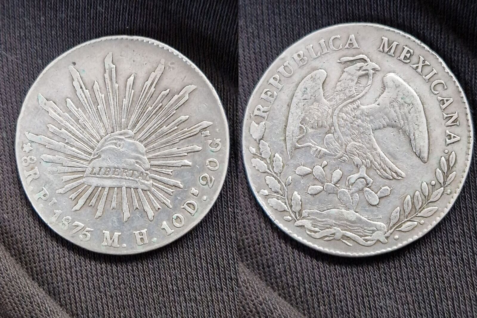 1875 M.H PI 8 Reales Mexiko VF | MA-Shops