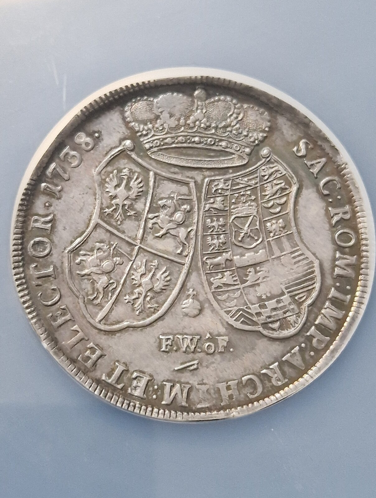 GERMANY 1738 FWoF Taler 1738 Friedrich August II. 1733-1763 Schnee 1028 ...