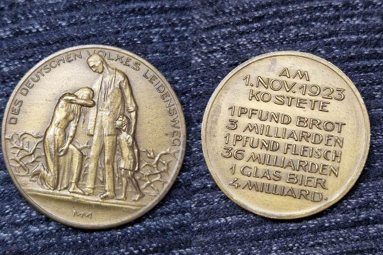 1923 Medaille Des deutschen Volkes Leidensweg Hungermedaille EF | MA-Shops