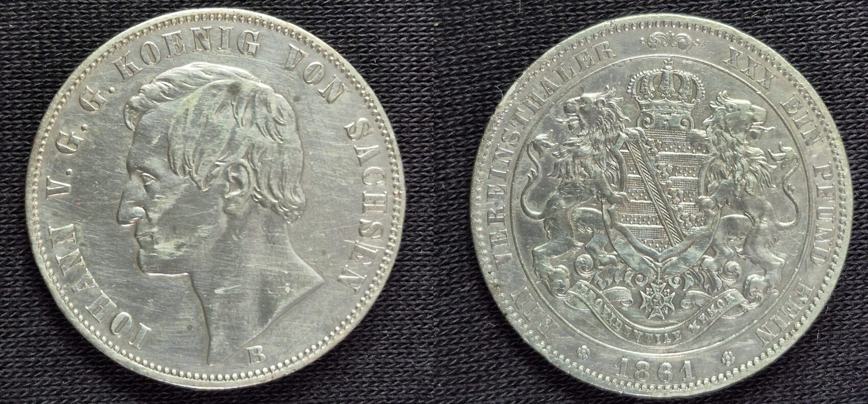 1861 B Taler Sachsen VF-EF | MA-Shops