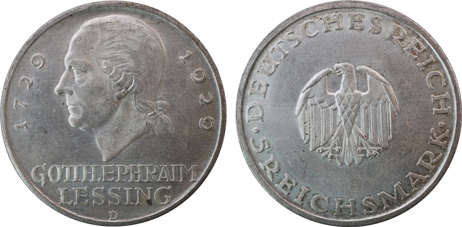 1929 D 5 Mark Lessing CH UNC | MA-Shops