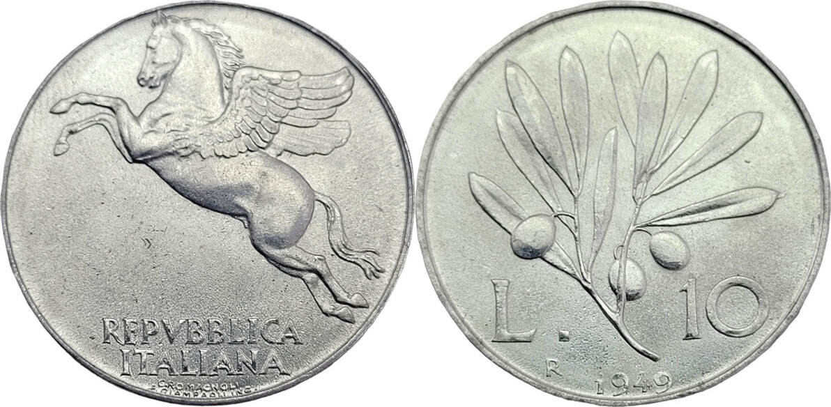 Italien 10 Lire 1949 R Umlaufmünze EF | MA-Shops