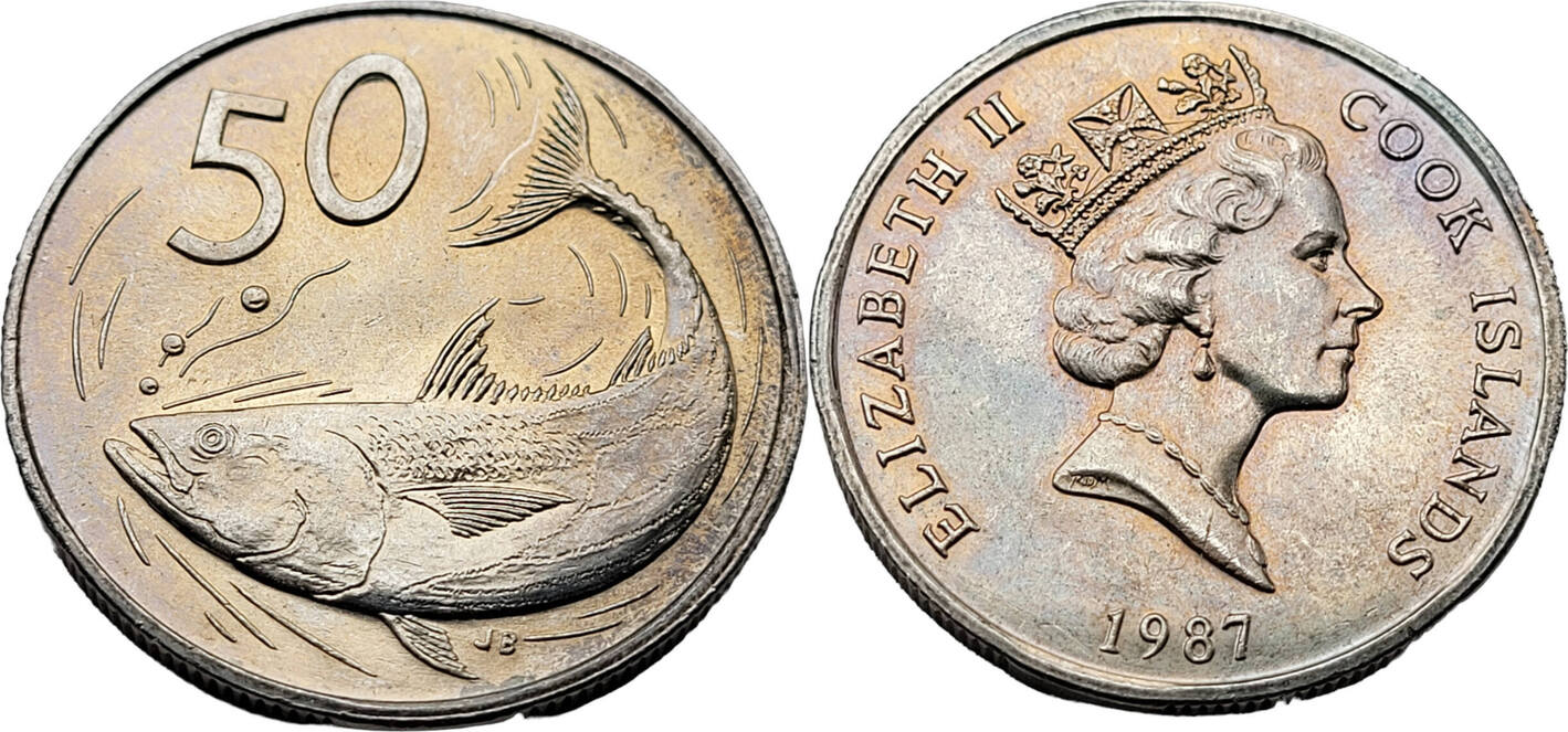 Cook Islands 50 Cents 1987 Elisabeth II. (1952 - 2022) UNC- | MA-Shops