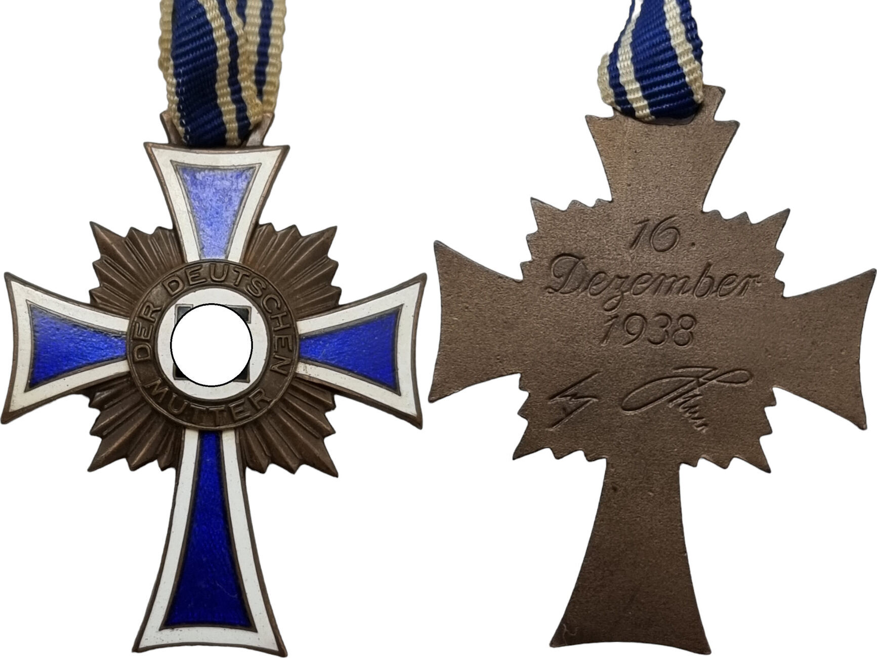 Drittes Reich Mutterkreuz 1938 in Bronze am Band VF-EF | MA-Shops