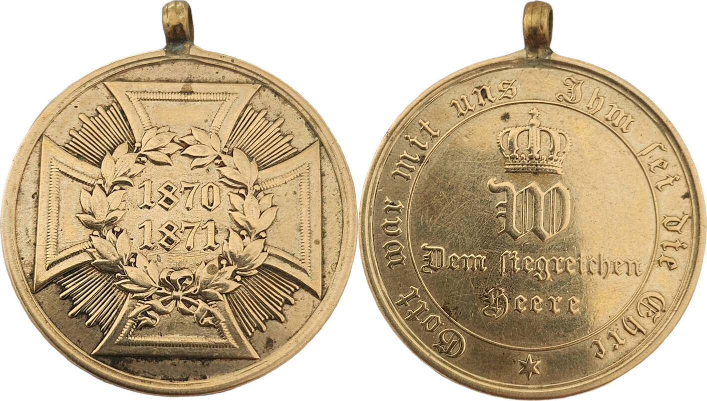 Preußen tragbare Medaille 1870-71 dem siegreichem Heere, Prägeglanz ...