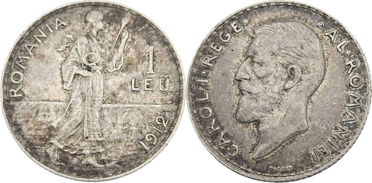 Rumänien 1 Leu 1912 Carol I. - Kursmünze (1910 - 1914) VF | MA-Shops