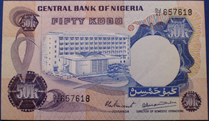Nigeria Nigéria, billet de 50 kobo 1973-1978, P.14 D Neuf GEM UNC | MA ...