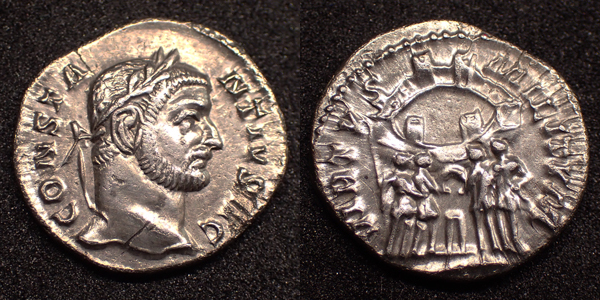 Roman Empire CONSTANCE I Chlore, CONSTANTIUS I Chlorus, argenteus ...