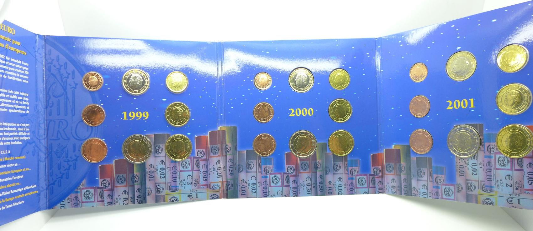 3 x 3,88 Euro KMS 1999 2000 2001 Belgien KMS Euro Intro Set BU im ...
