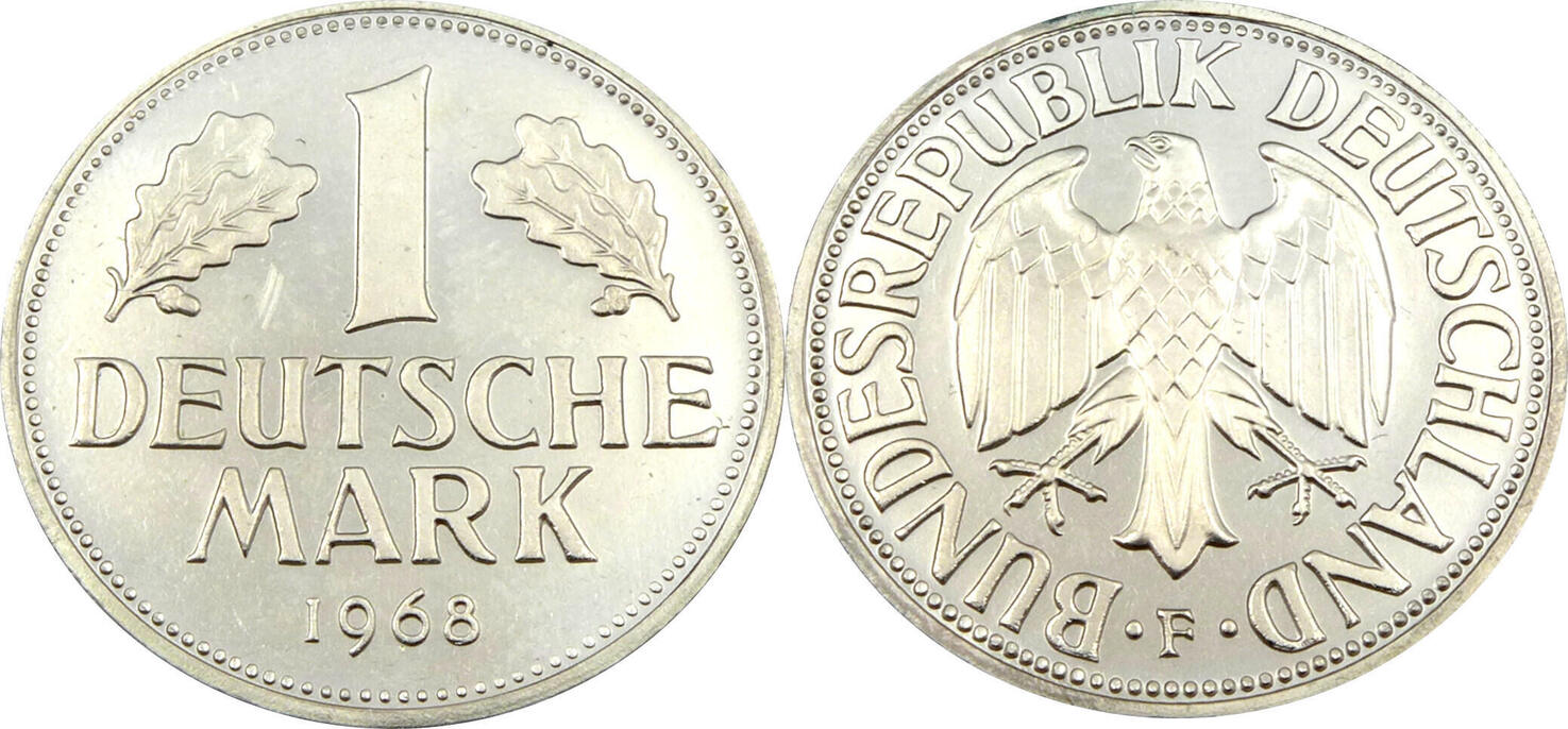 Bundesrepublik Deutschland 1 DM 1968 F Eine Deutsche Mark - BRD ...