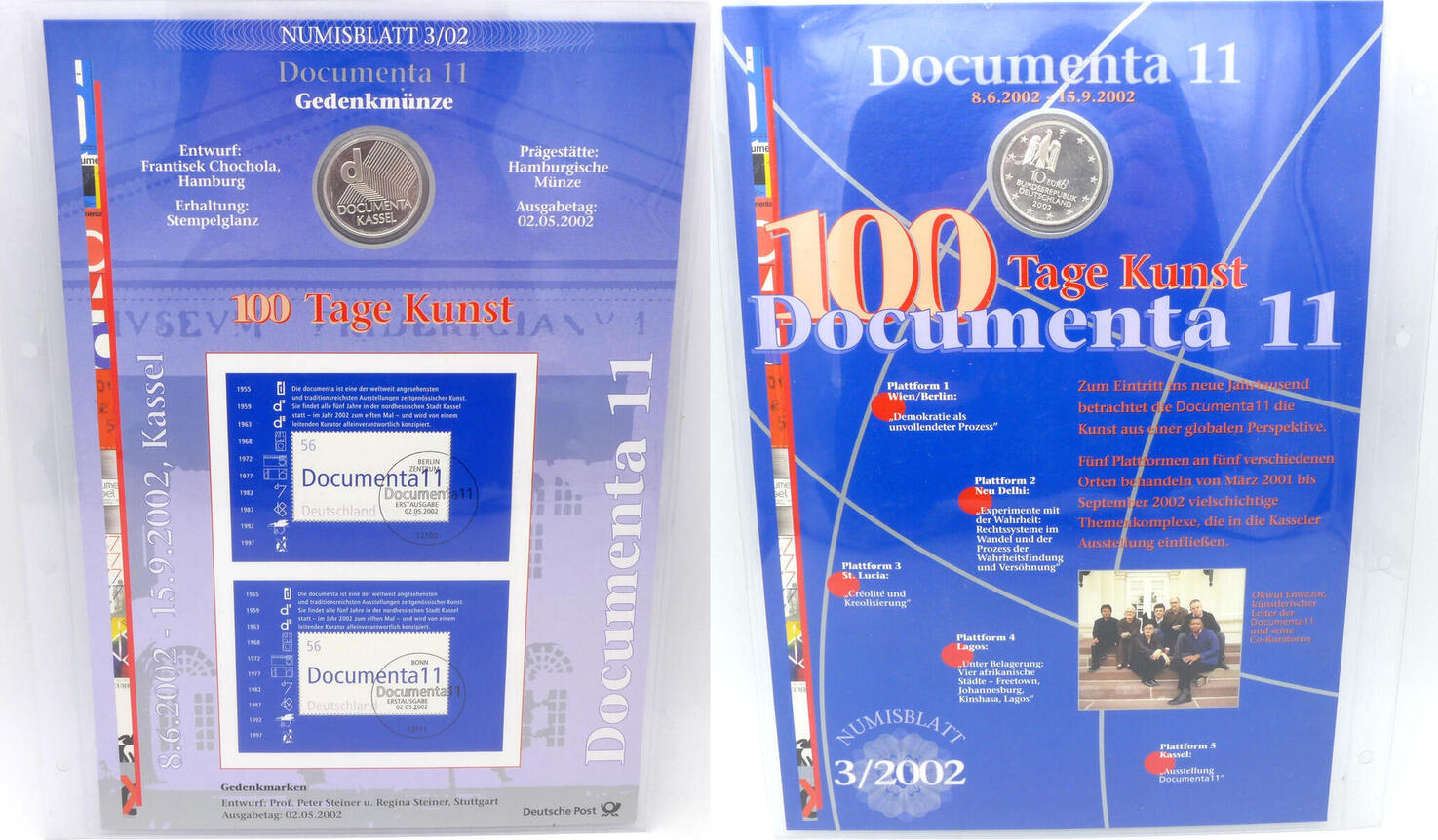 Bundesrepublik Deutschland / BRD 10 Euro 2002 J Numisblatt 3/2002 - Documenta 11 - mit 10€-Münze ...