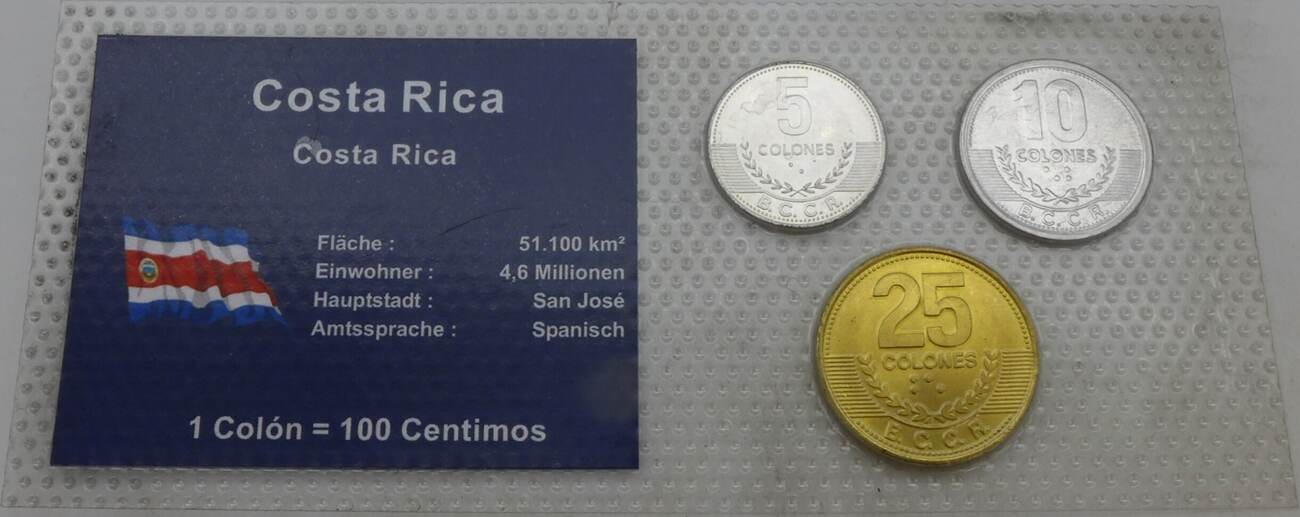 Costa Rica 40 Colones 2007 / 2008 Kursmünzen CH UNC / BU | MA-Shops