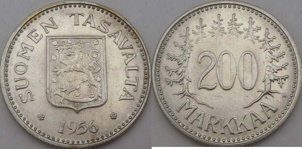 Finnland 200 Markkaa 1956 H Suomen Tasavalta EF / BU | MA-Shops