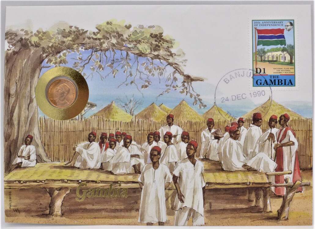 Gambia 1 Butut 1974 Abbildung einer uniformierten Menge BU, | MA-Shops