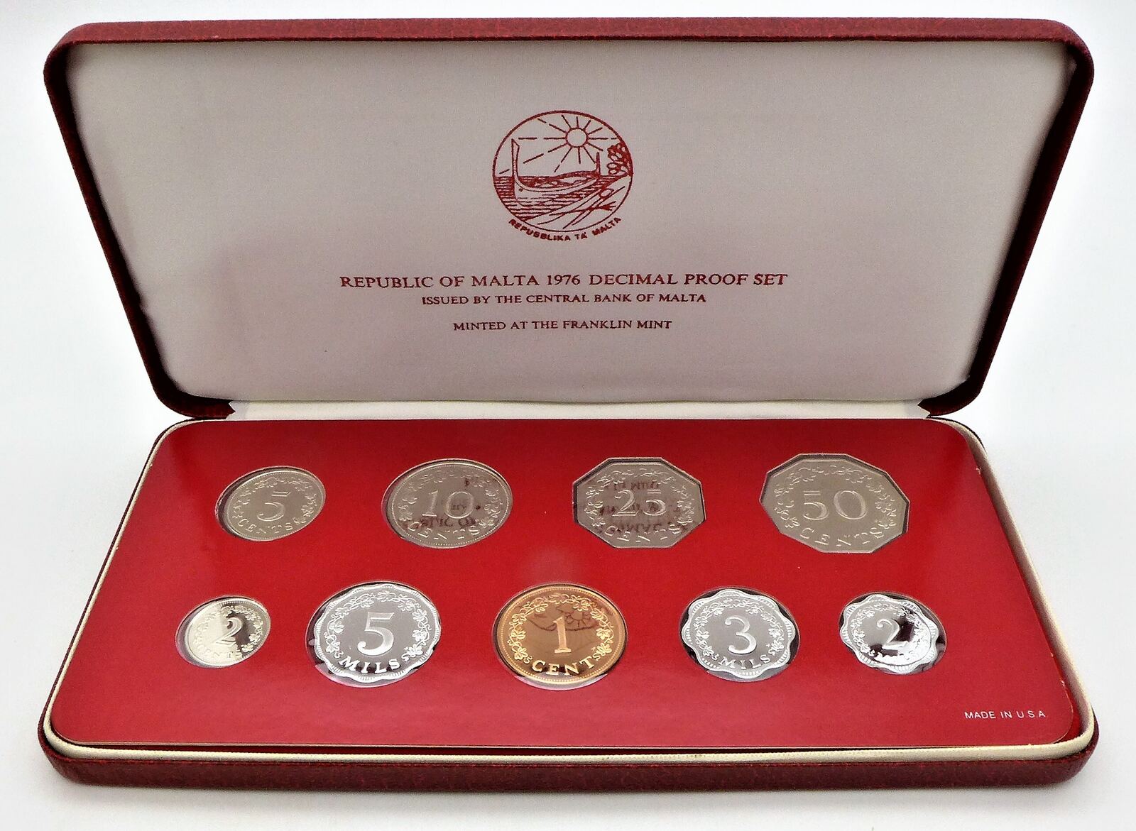 Malta 10,93 Mils 1976 Decimal Proof Set Proof (PP) | MA-Shops