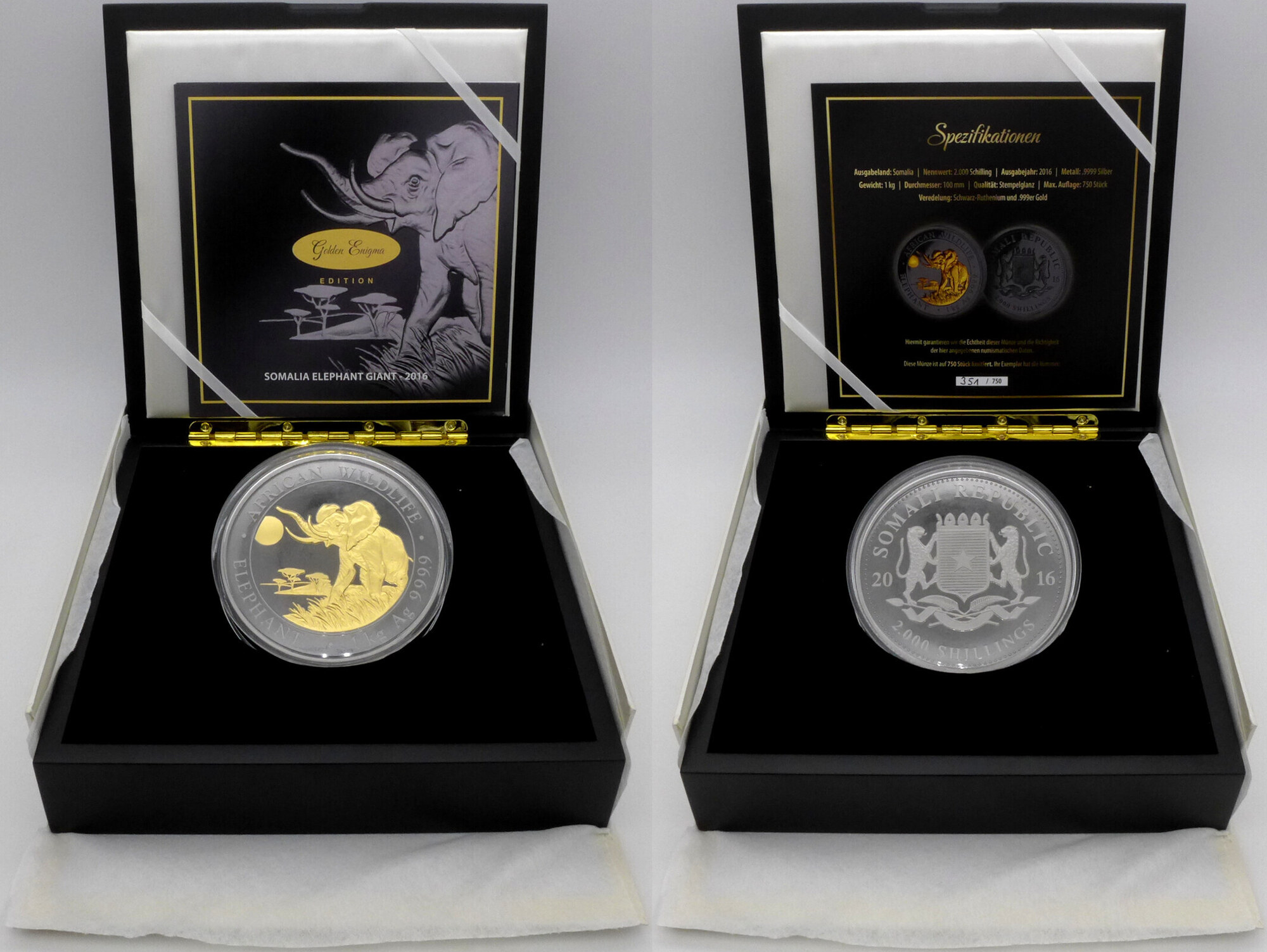Somalia 2000 Shillings 2016 Golden Enigma Edition - African Wildlife ...