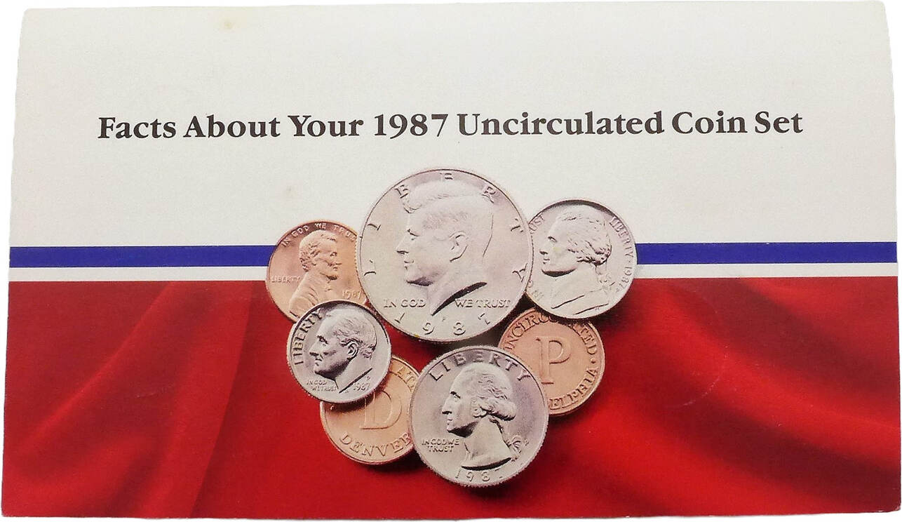 Vereinigte Staaten / USA 91 Cents 1987 Kursmünzensatz - KMS BU | MA-Shops