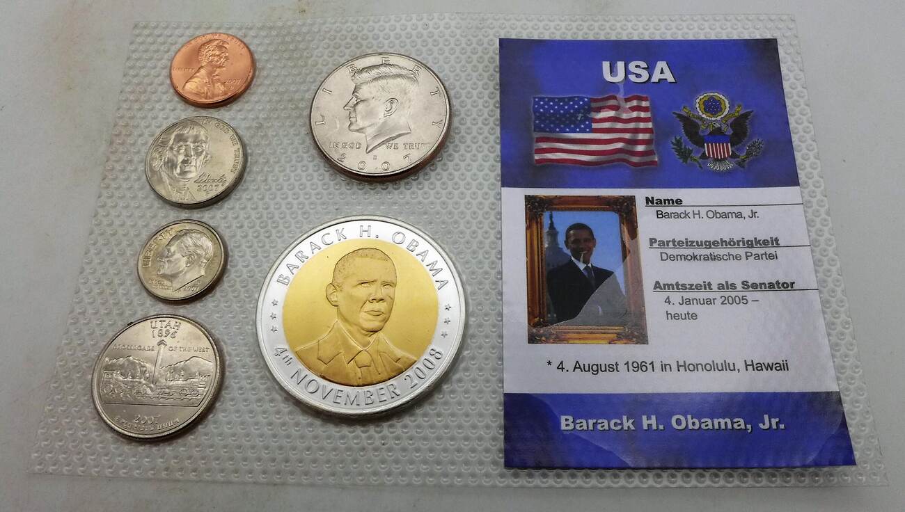 Vereinigte Staaten / USA 91 Cents + Medaille 2007 Kursmünzensatz - KMS ...