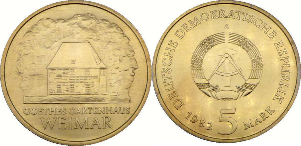 Deutsche Demokratische Republik / DDR 5 Mark 1982 A Zum 150. Todestag ...