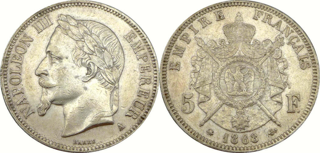 Frankreich 5 Francs 1868 A Napoleon III. (1852-1870) - Empereur ...