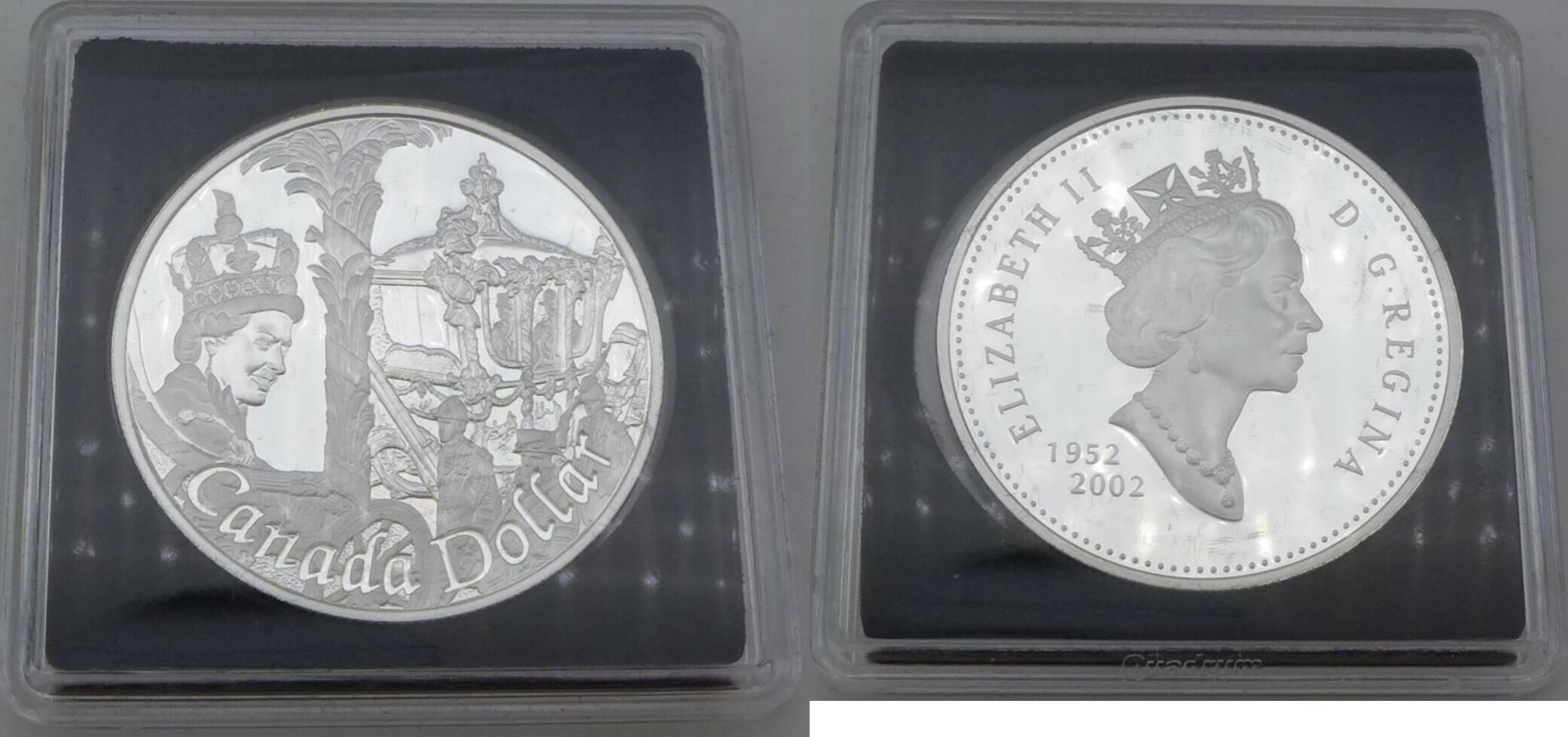 Kanada 1 Dollar / Canada Dollar 2002 50. Thronjubiläum von Elisabeth II ...