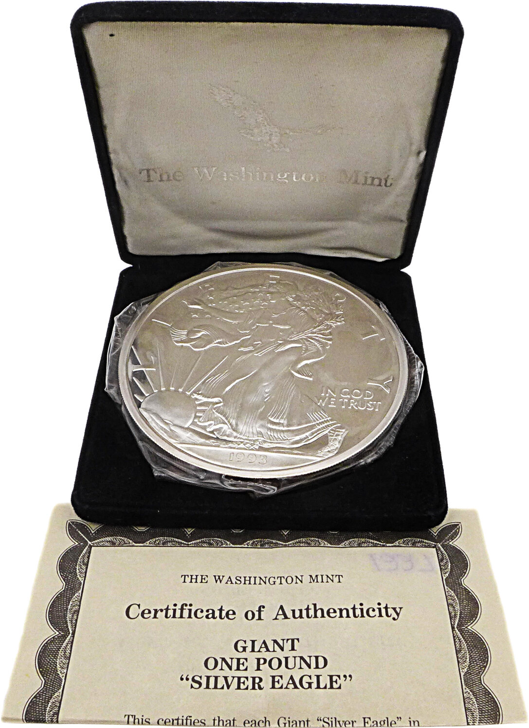 Vereinigte Staaten / USA 16 Oz Silber 1993 Giant One Pound Silver Eagle ...