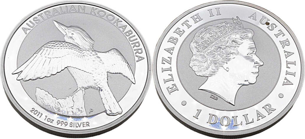 Australien 1 Dollar / 1 Oz 2011 Australischer Kookaburra BU | MA-Shops