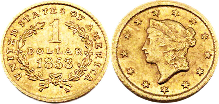 Vereinigte Staaten / USA 1 Dollar 1853 Liberty Head | MA-Shops