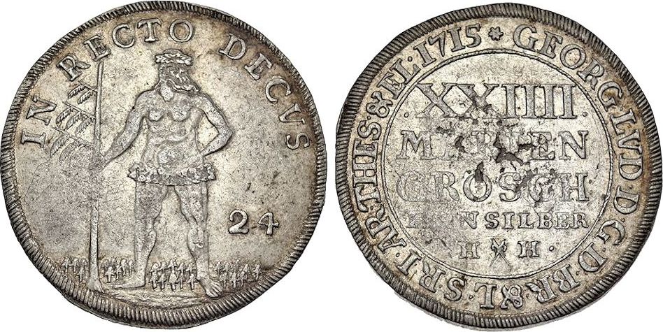 Braunschweig-Calenberg-Hannover 24 Mariengroschen 1715 HH Georg Ludwig ...