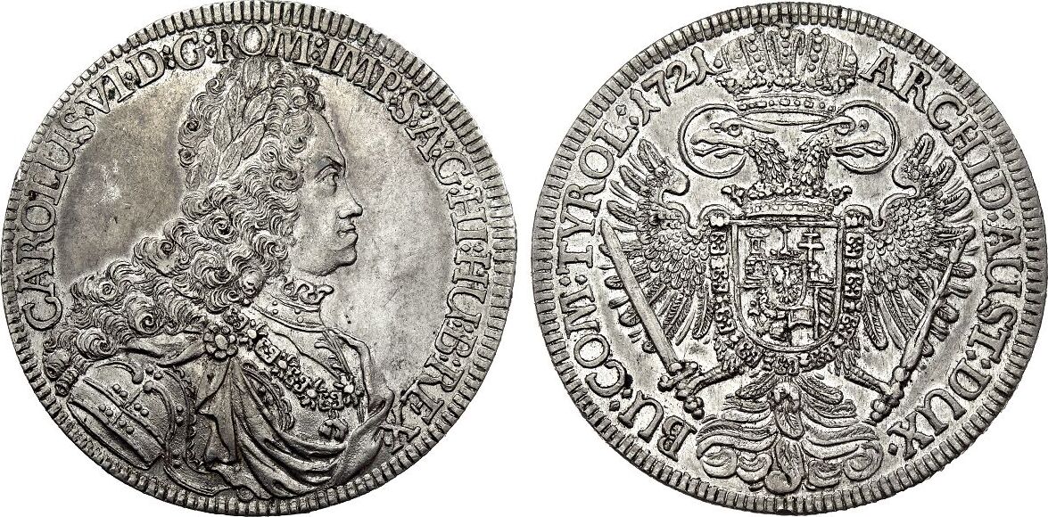 Habsburg - RDR Reichstaler 1721 Karl VI. 1711 - 1740 AU / UNC- | MA-Shops