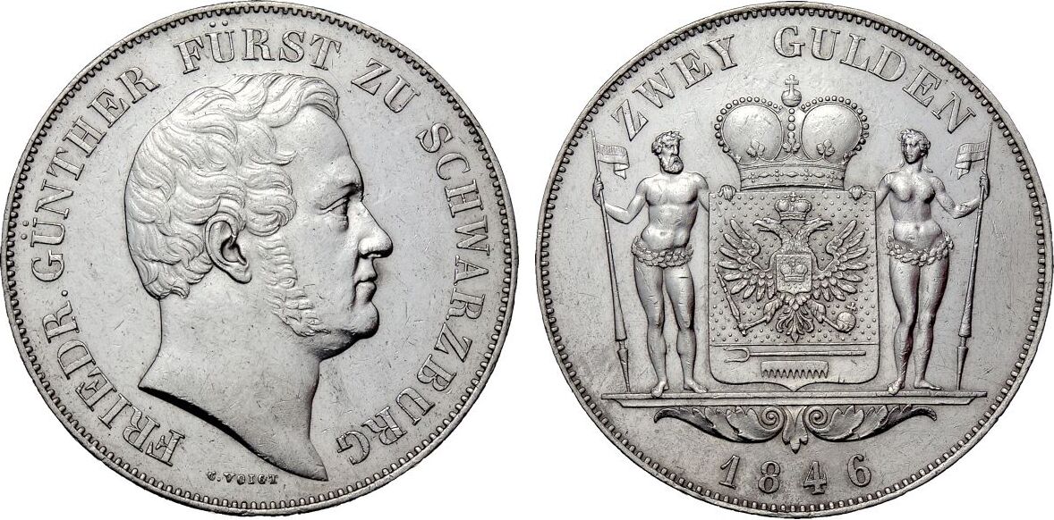 Schwarzburg-Rudolstadt Doppelgulden 1846 Friedrich Günther 1807 - 1867 ...