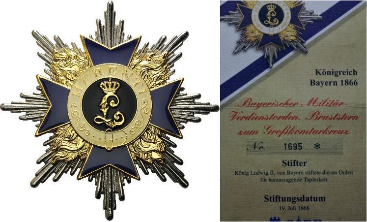 Bayern, Orden für militärische Verdienste u. Tapferkeit (1866) Ludwig II., 1864–1886, Bayer ...
