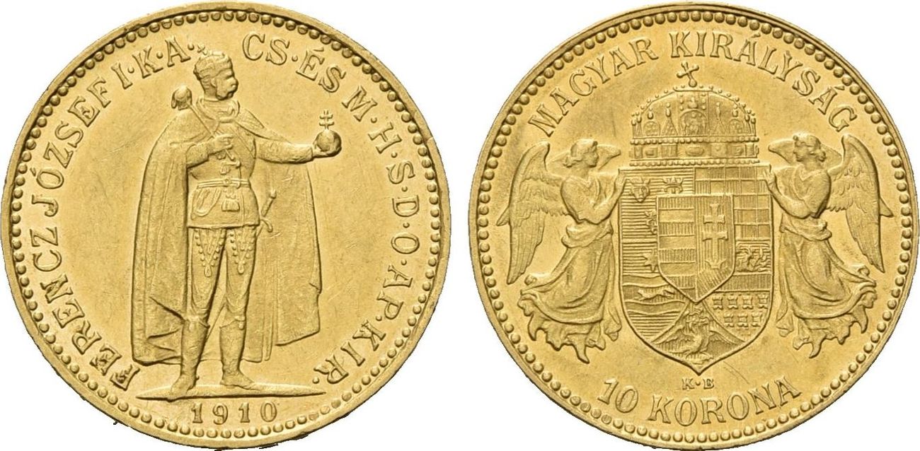 Ungarn, Haus Habsburg, 10 Korona 1910 KB, Franz Joseph I., 1848-1916, aEF | MA-Shops